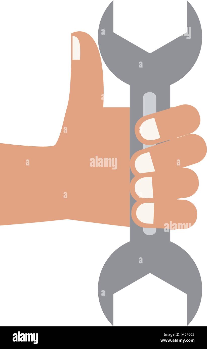 Hand with wrench Stock Vector Image & Art - Alamy