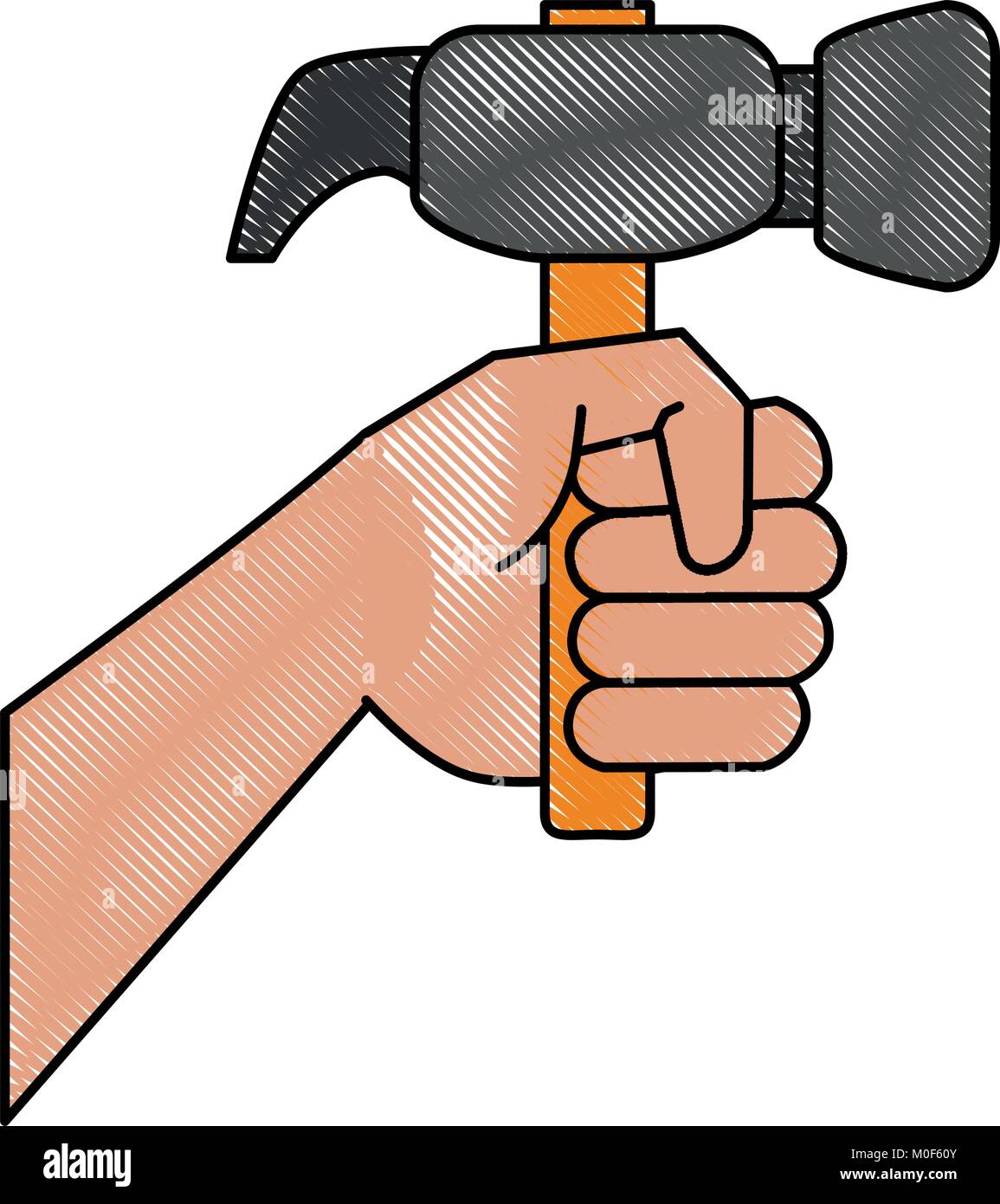 Hand with hammer Stock Vector Image & Art - Alamy