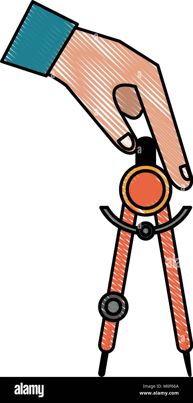 Hand with geometric compass Stock Vector Image & Art - Alamy