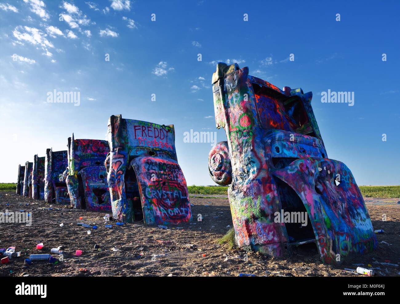 Amarillo, Texas - July 21, 2017 : Cadillac Ranch in Amarillo. Cadillac ...