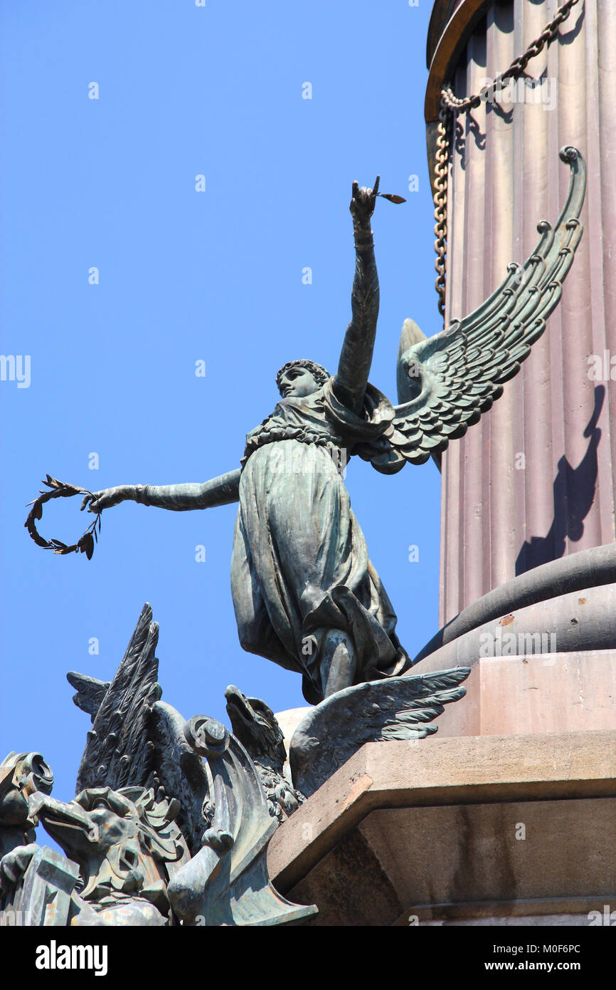 Barcelona monument - famous column of Christopher Columbus. Allegory of ...