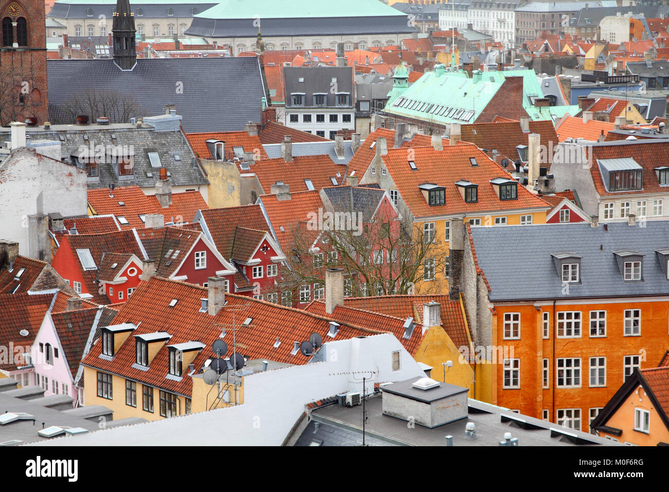 Copenhagen, Denmark - aerial view of the Old Town. Oresund region Stock ...