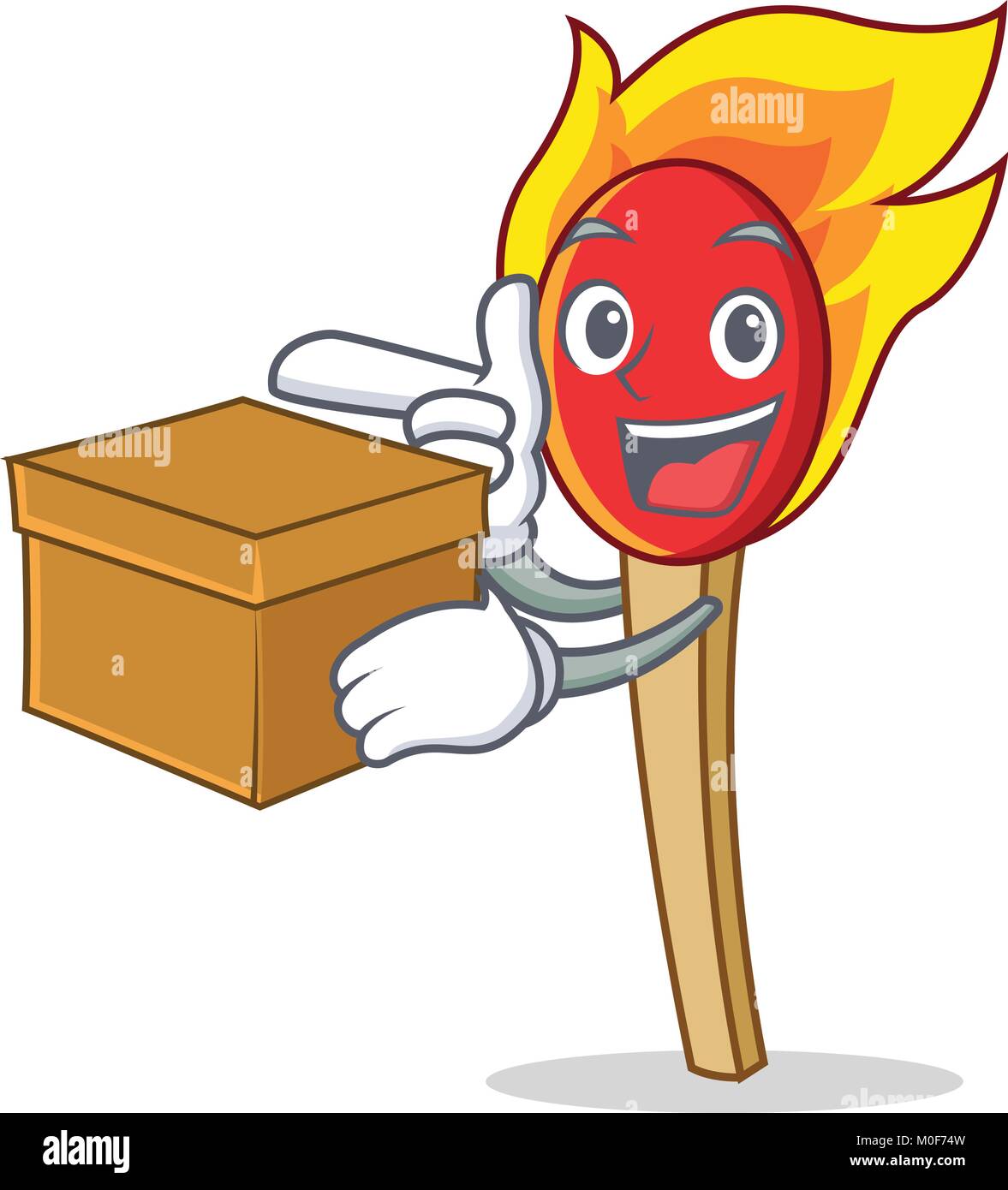 With box match stick character cartoon Stock Vector Image & Art - Alamy