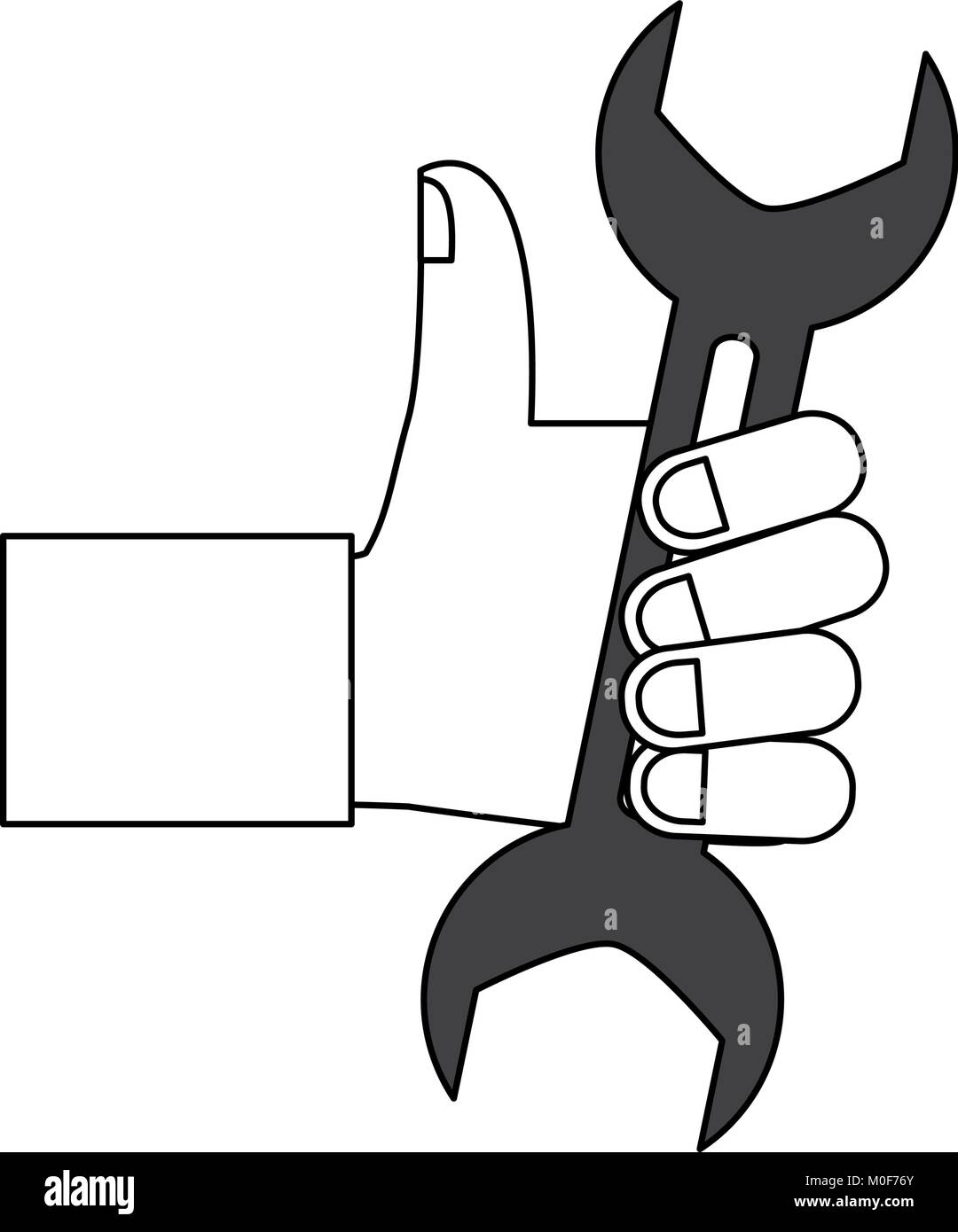 Hand with wrench Stock Vector Image & Art - Alamy