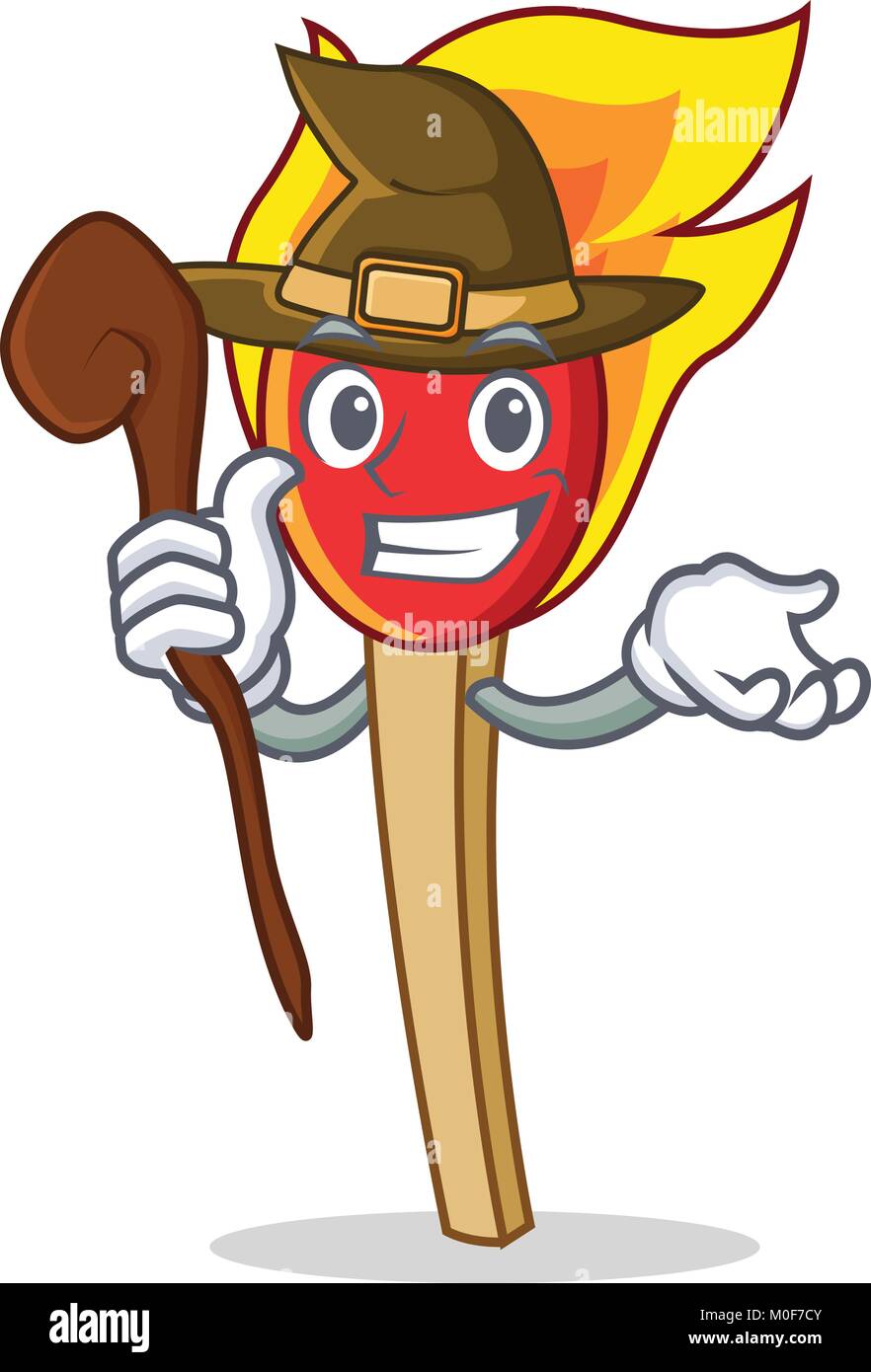 Witch match stick mascot cartoon Stock Vector Image & Art - Alamy