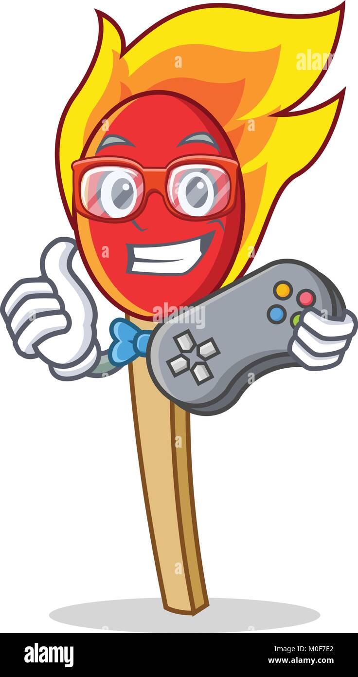 Gamer match stick mascot cartoon Stock Vector Image & Art - Alamy