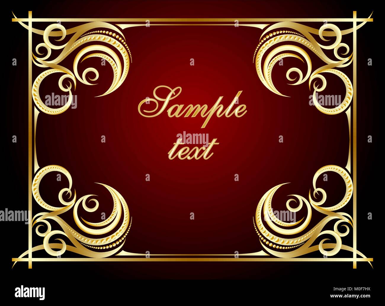 Abstract red background with floral frame Stock Vector Image & Art - Alamy