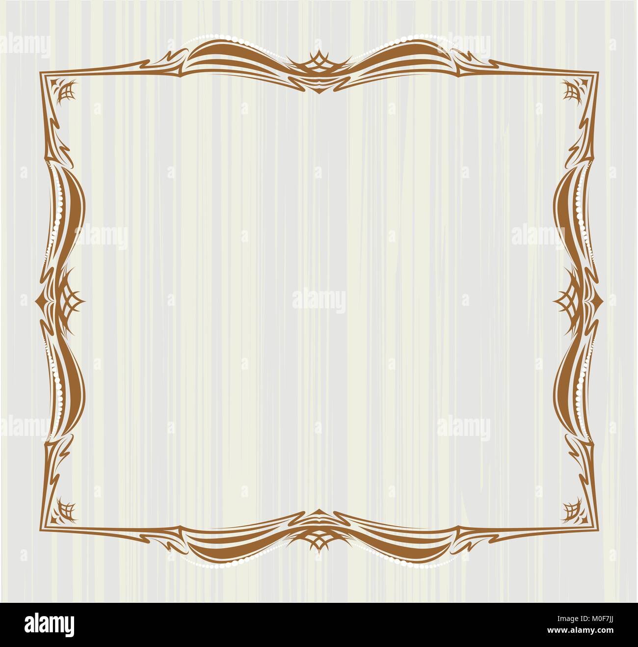 Old frame on aged paper. Retro vintage greeting card, invitation or ...