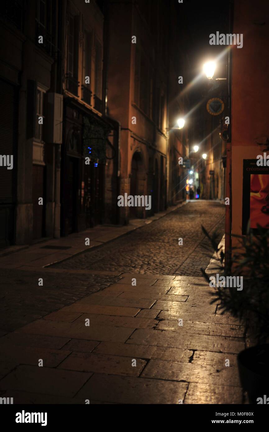 mysterious street in old town Stock Photo - Alamy