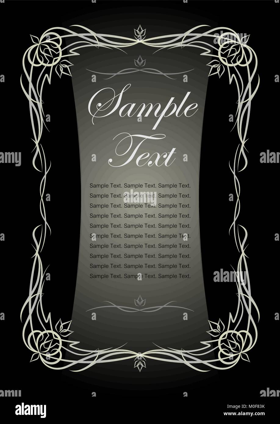 Elegant text frame on a dark background Stock Vector Image & Art - Alamy