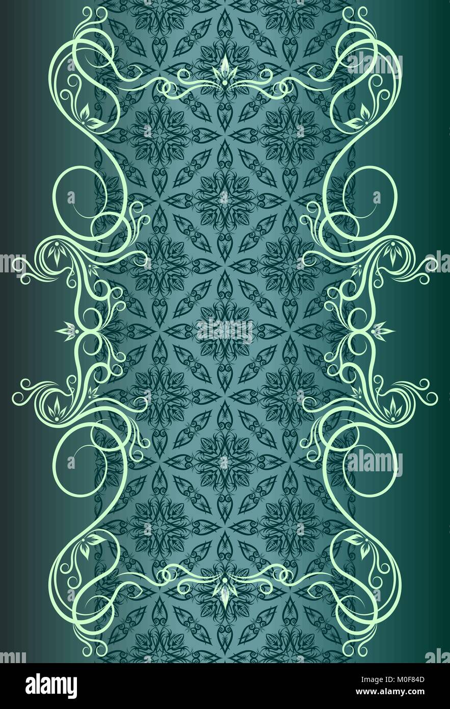 Abstract green background with floral frame Stock Vector Image & Art ...