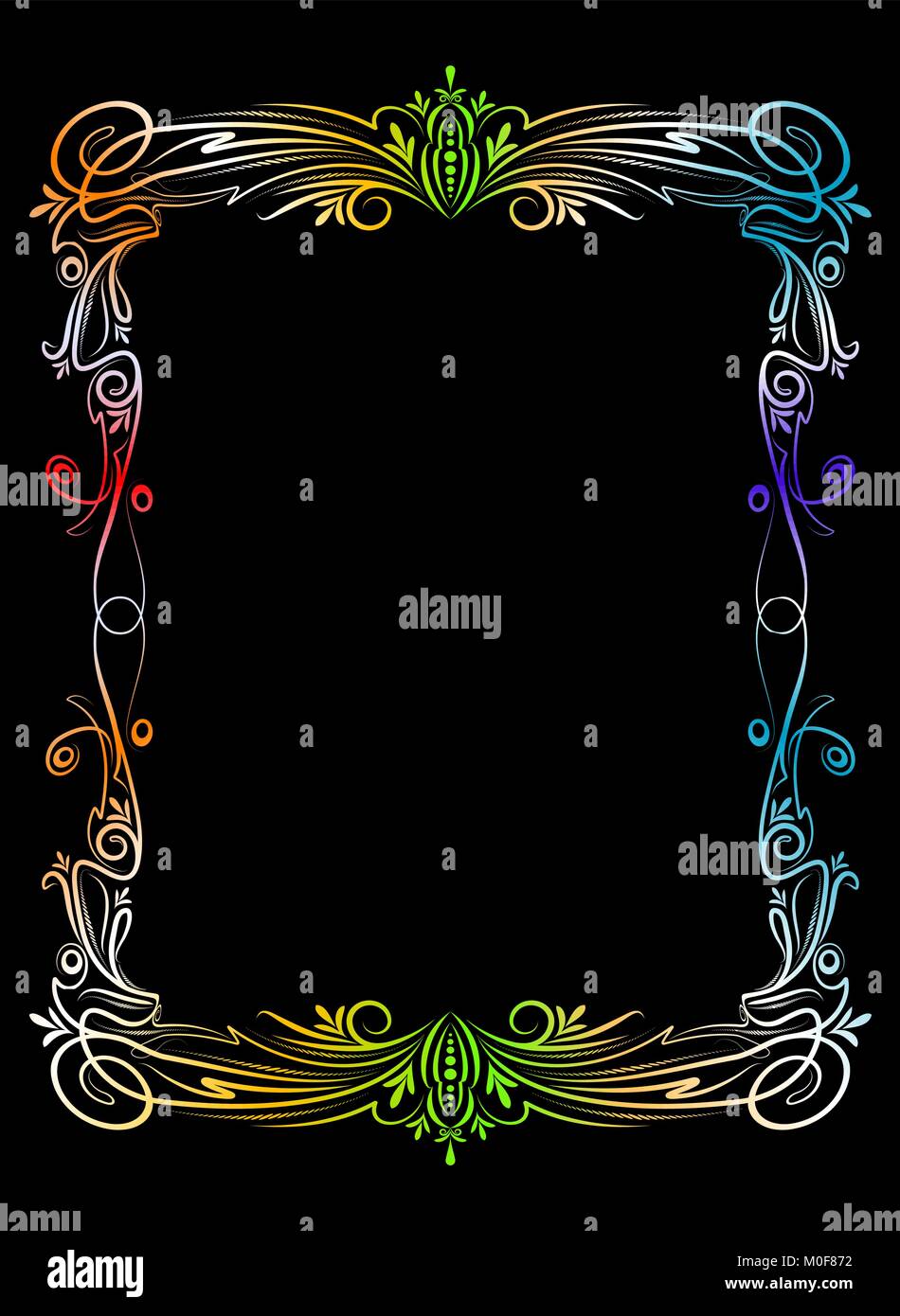 Colourful frame on black background Stock Vector Image & Art - Alamy