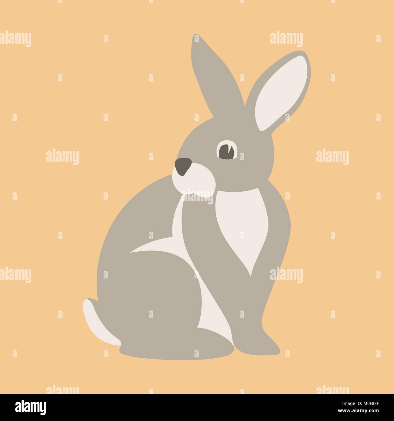 rabbit cartoon vector illustration flat style profile side Stock Vector ...