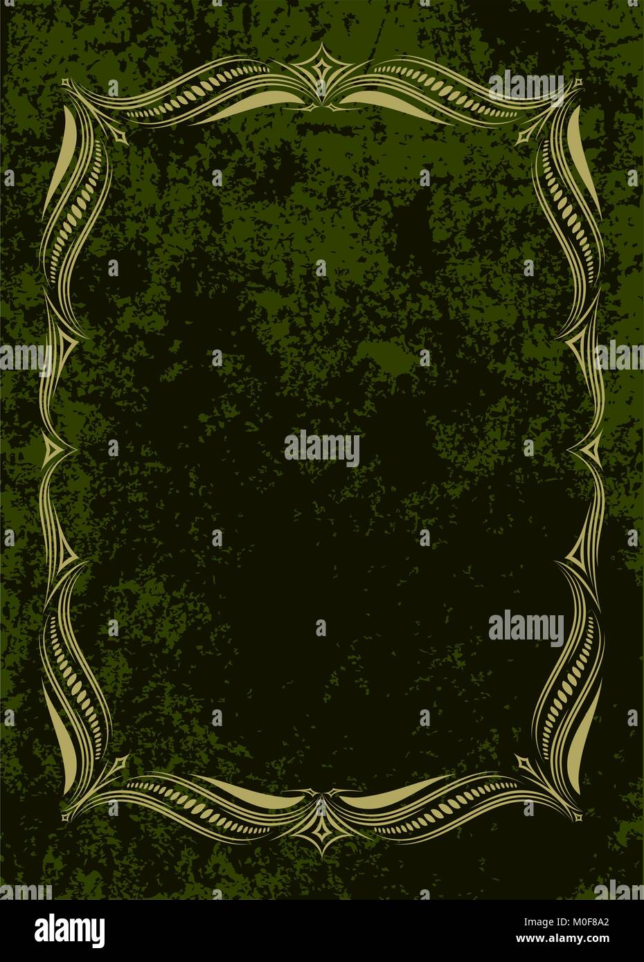 Abstract green background with floral frame Stock Vector Image & Art ...