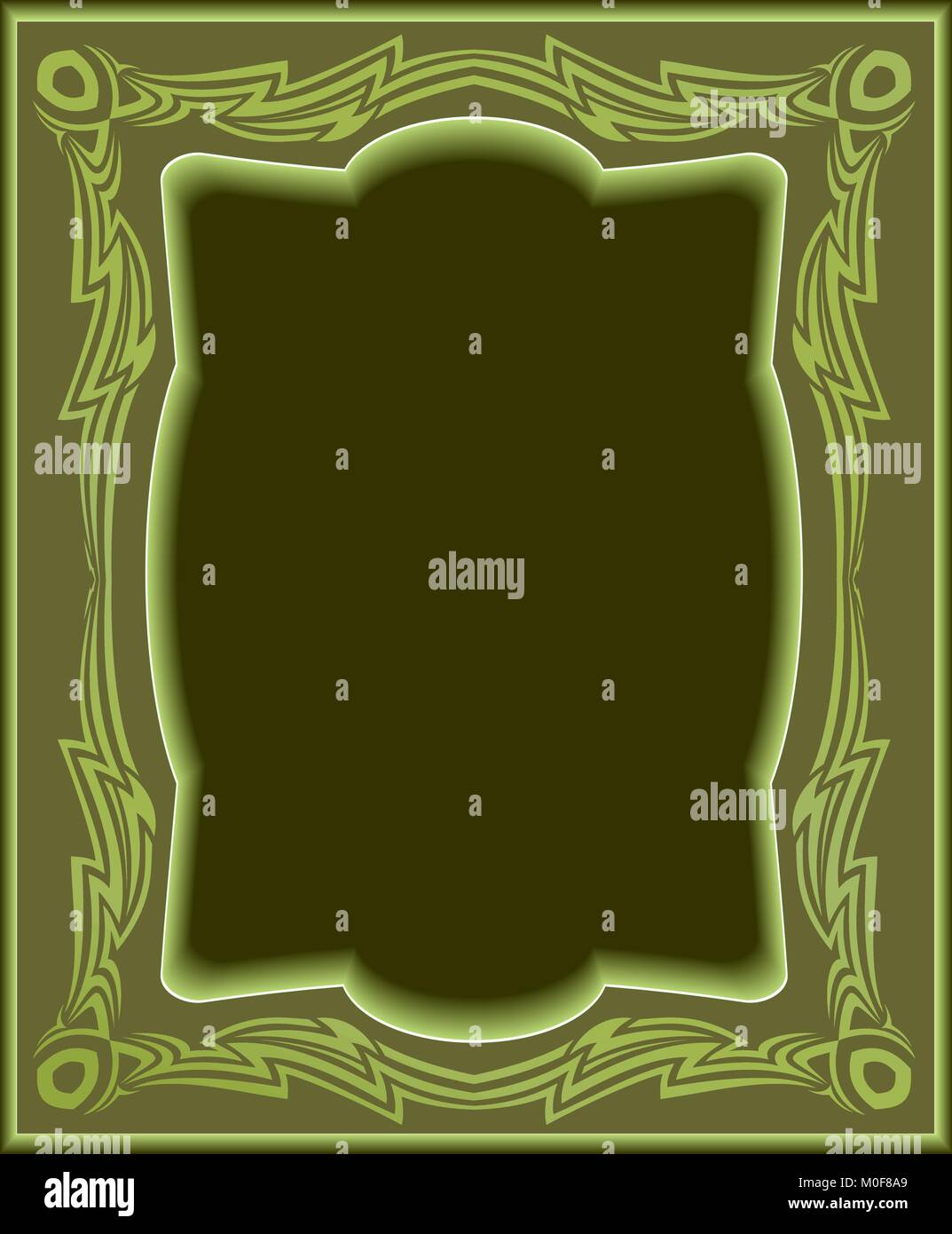 Abstract green background with floral frame Stock Vector Image & Art ...