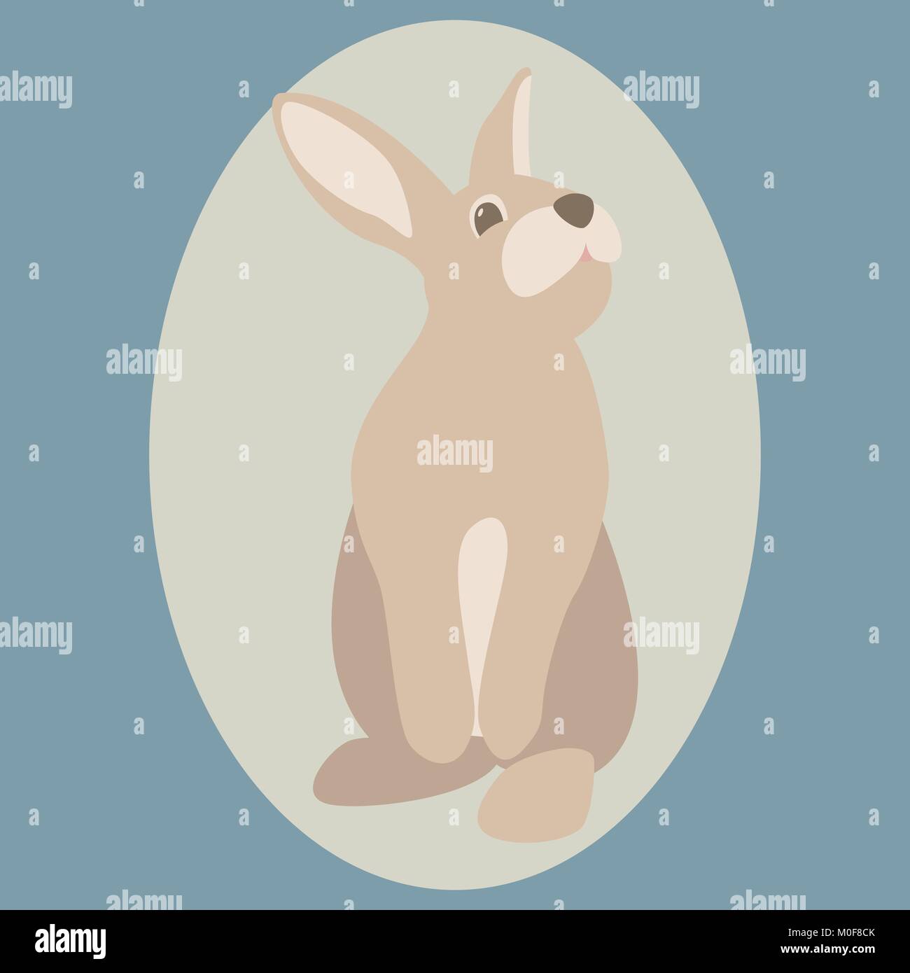 rabbit cartoon vector illustration flat style front view Stock Vector ...