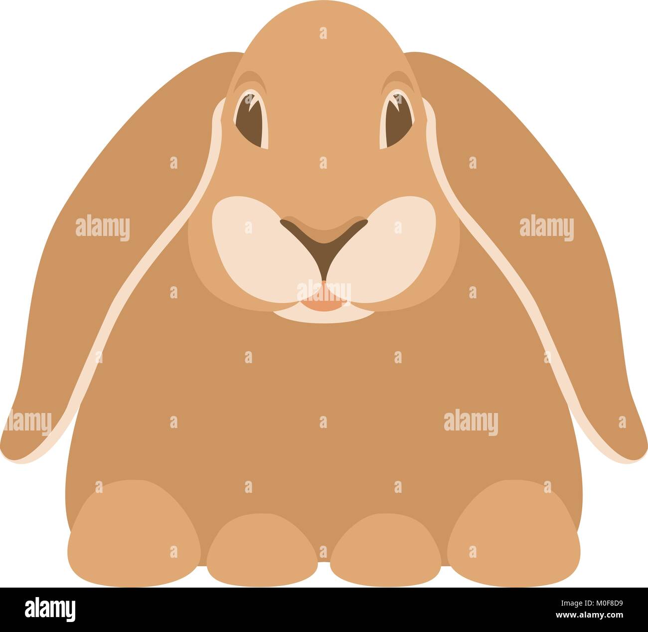 rabbit cartoon vector illustration flat style front view Stock Vector ...