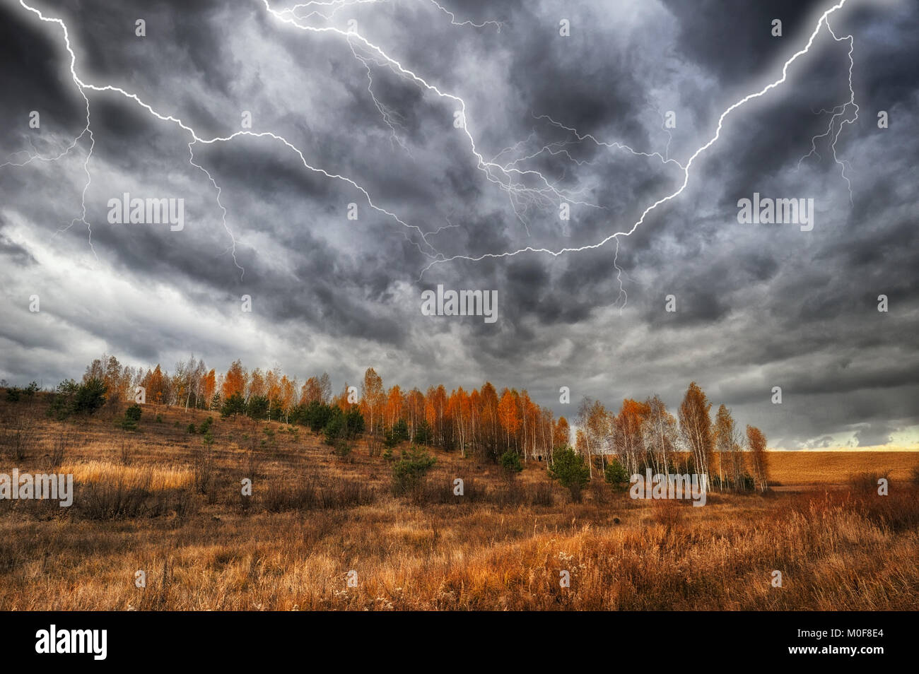 Thunder Sky. lightning in the sky. dark clouds Stock Photo - Alamy