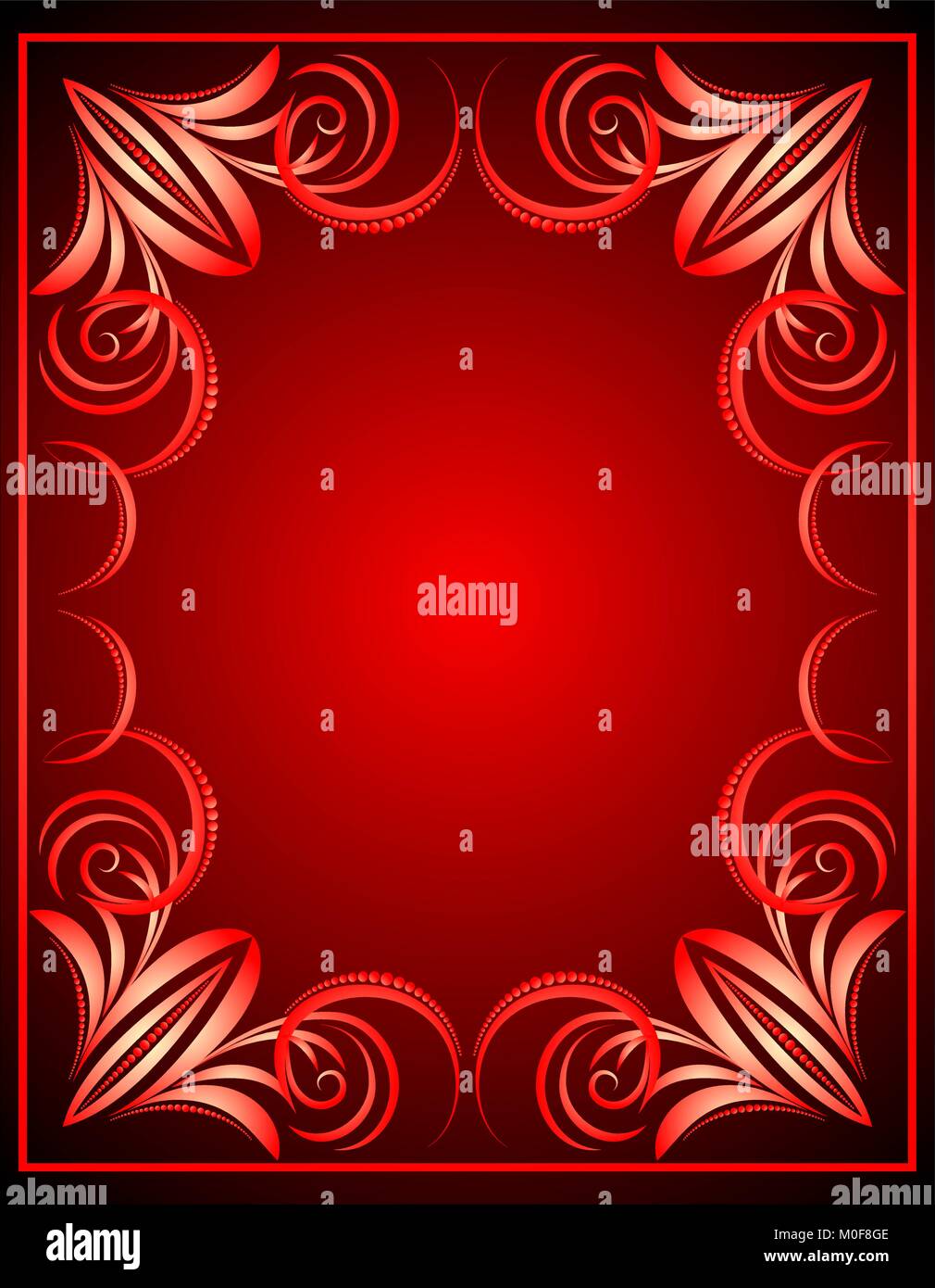 Abstract red background with floral frame Stock Vector Image & Art - Alamy