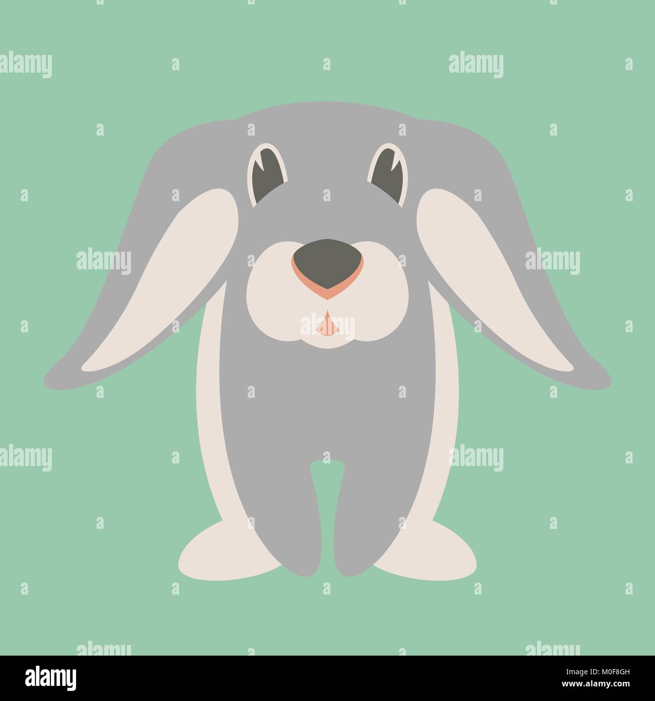 rabbit cartoon vector illustration flat style front view Stock Vector ...