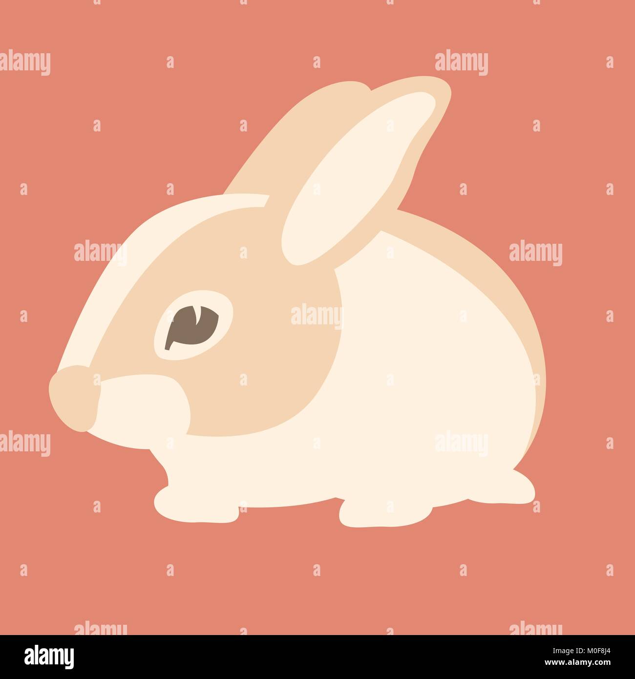 cartoon rabbit vector illustration flat style profile side Stock Vector ...
