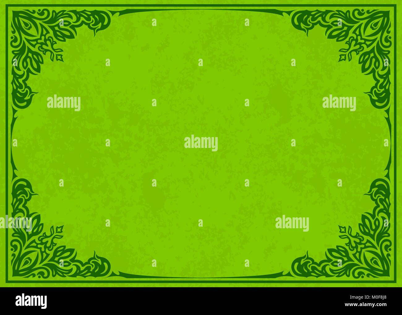 Abstract green background with floral frame Stock Vector Image & Art ...