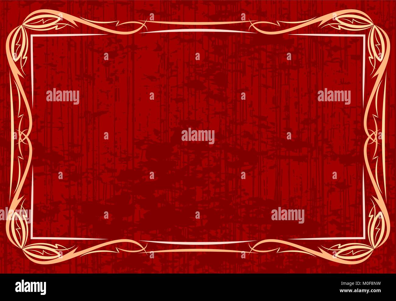 Abstract red background with floral frame Stock Vector Image & Art - Alamy