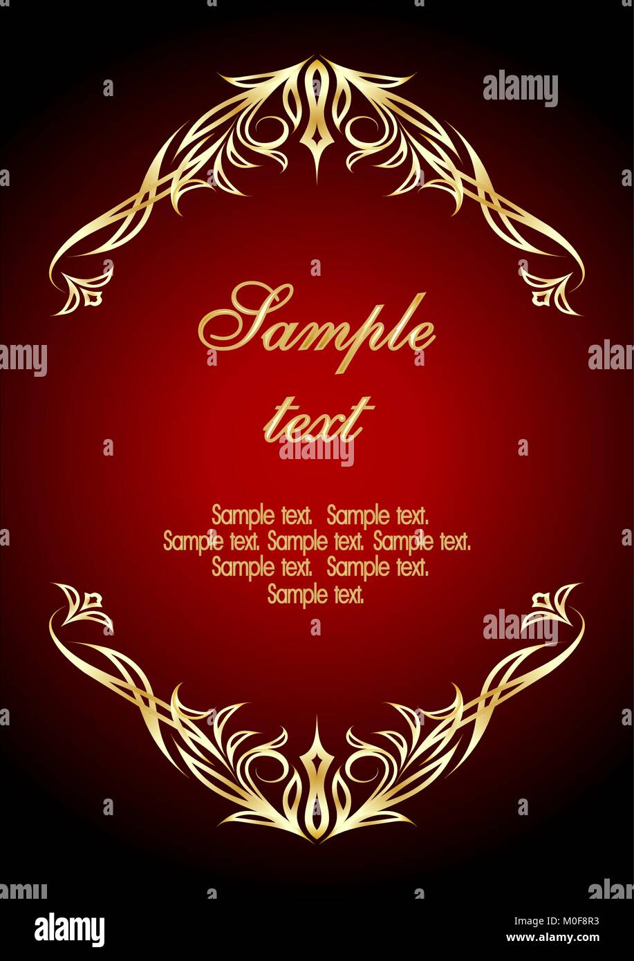 Abstract red background with floral frame Stock Vector Image & Art - Alamy