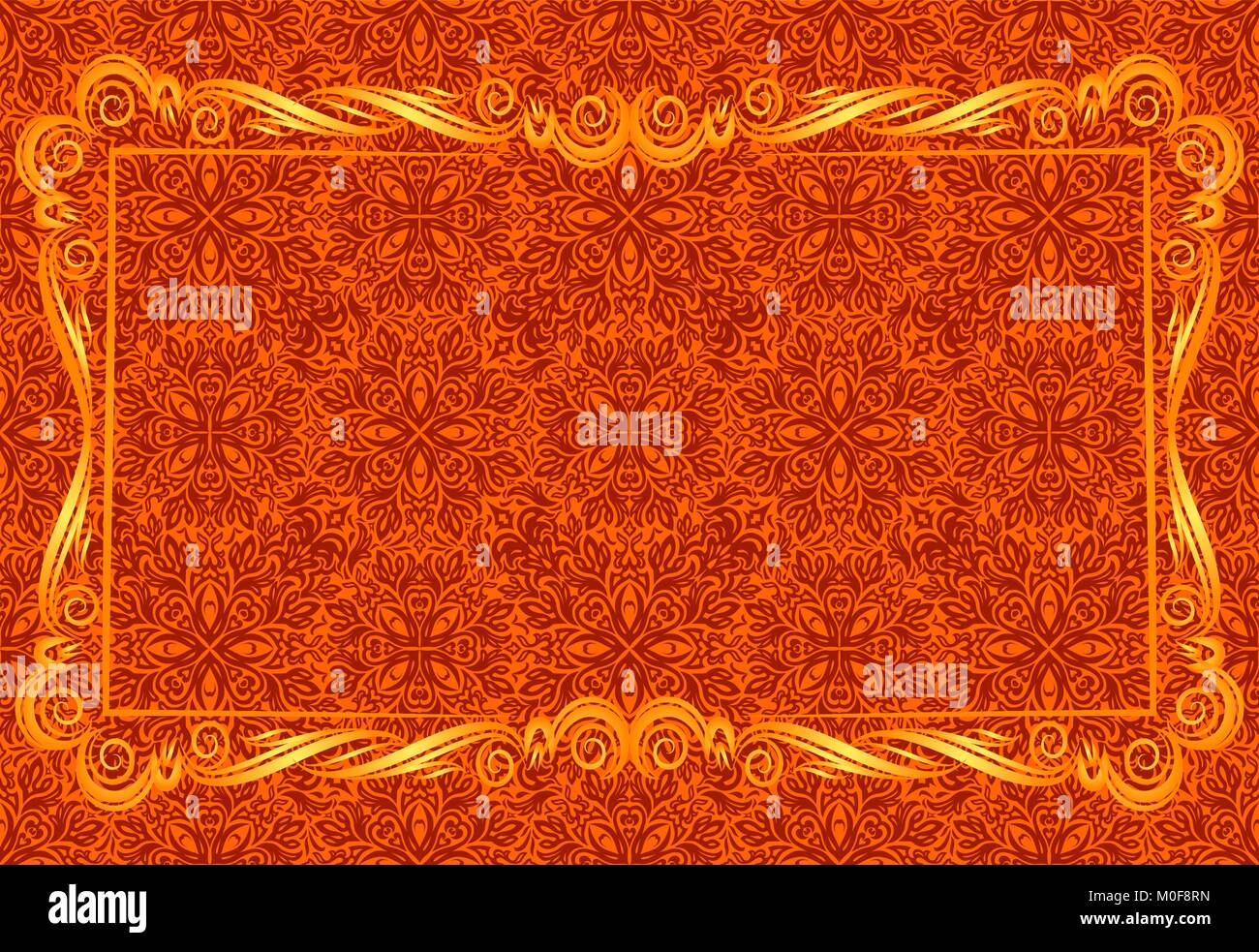 Abstract red background with floral frame Stock Vector Image & Art - Alamy