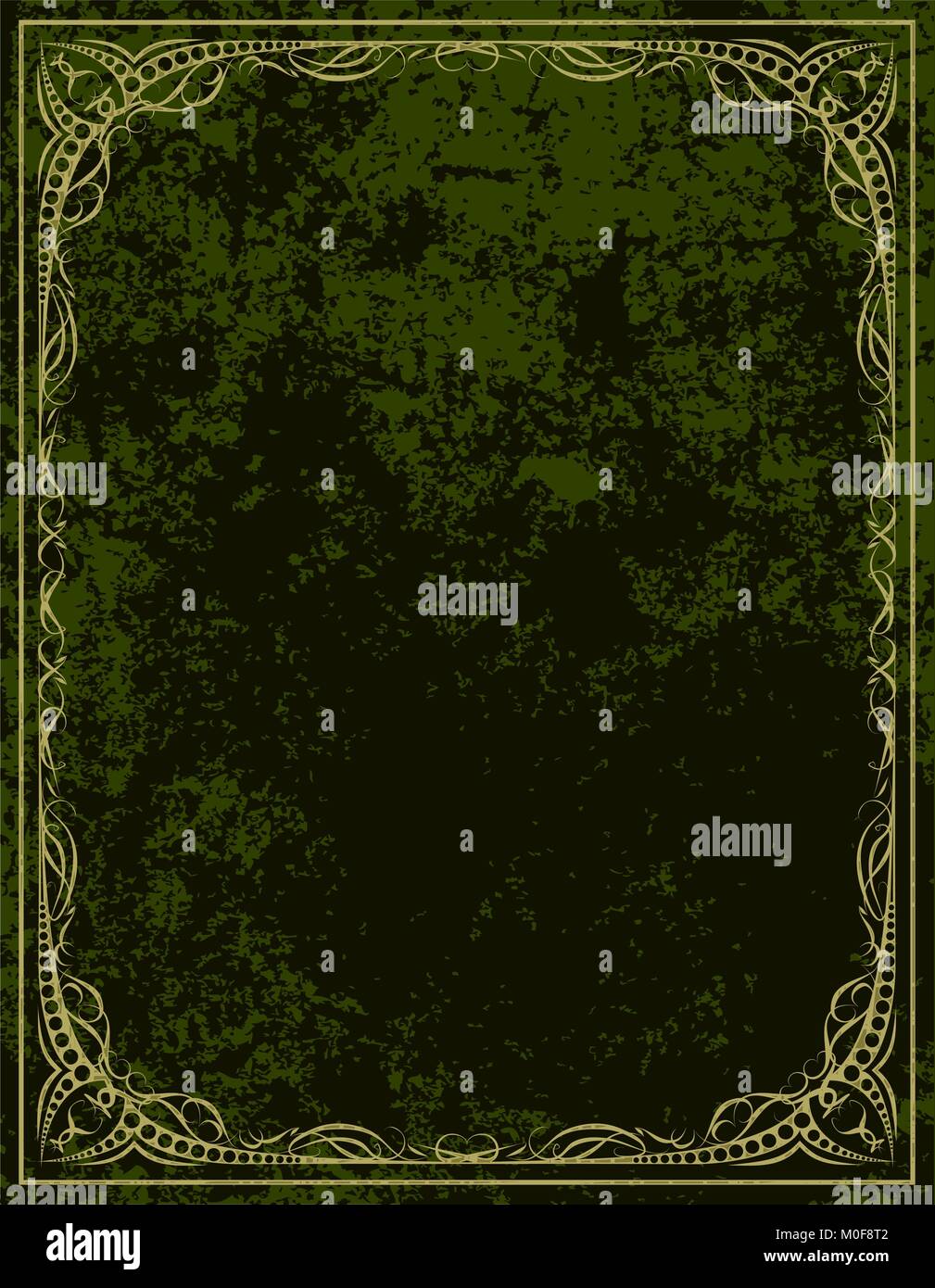 Abstract green background with floral frame Stock Vector Image & Art ...