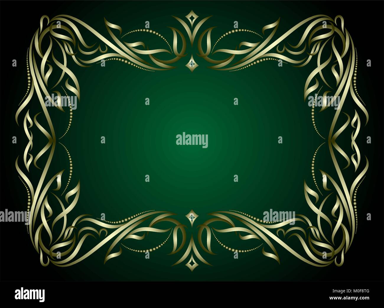 Abstract green background with floral frame Stock Vector Image & Art ...