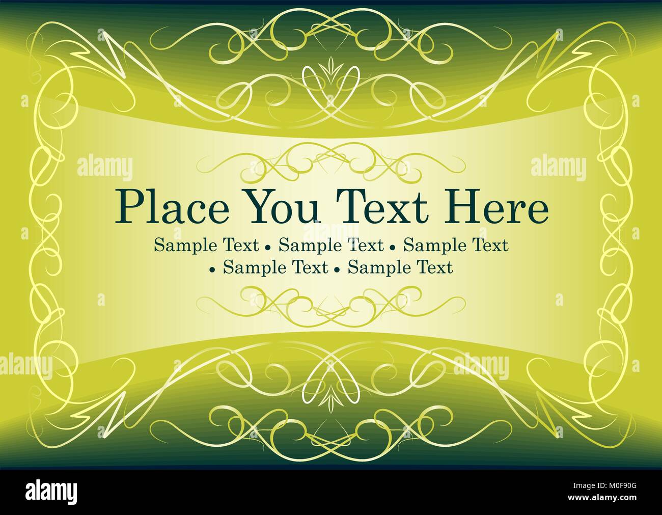 Abstract green background with floral frame Stock Vector Image & Art ...