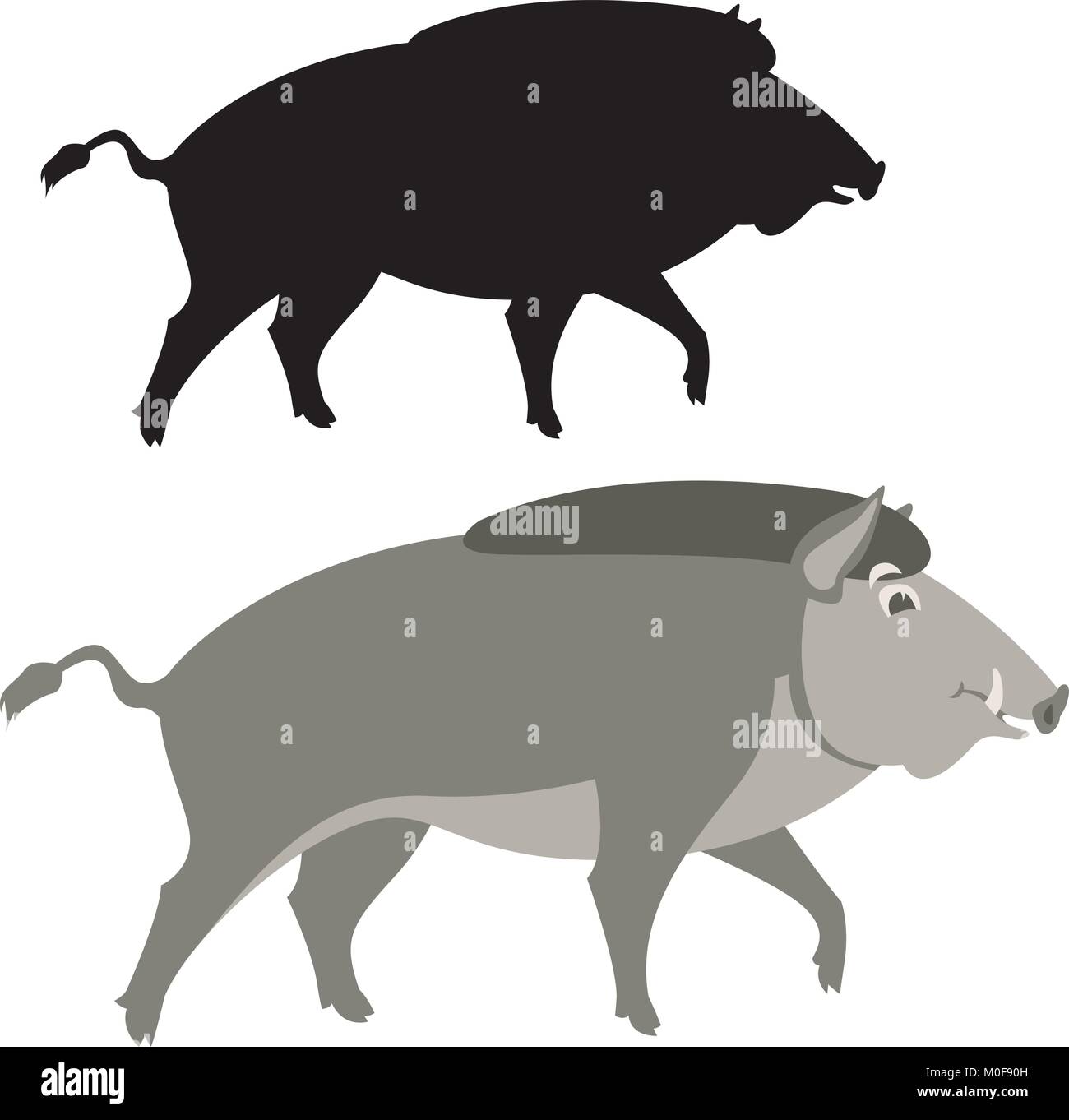hog vector illustration flat style silhouette black profile side Stock ...