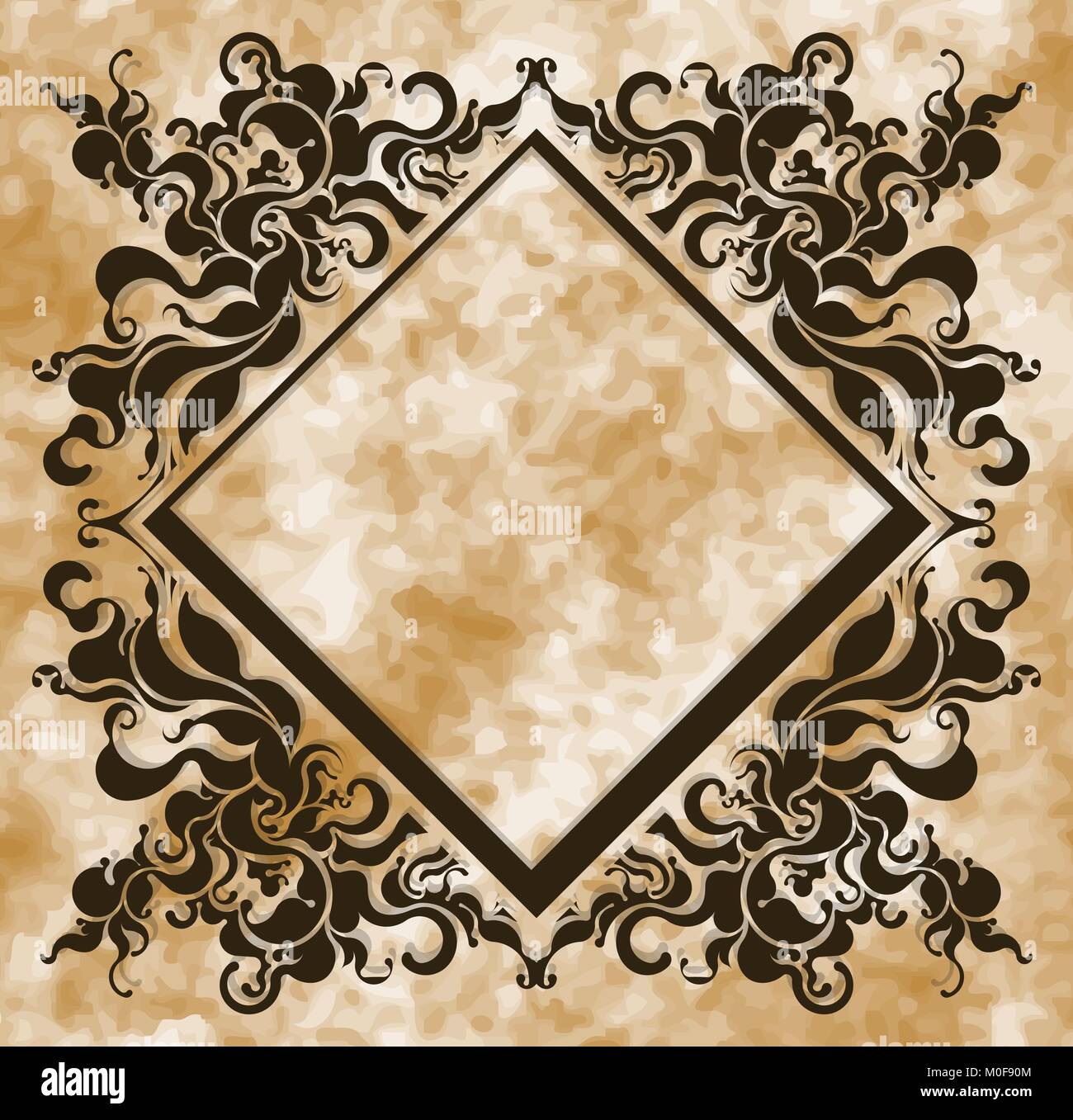 Vintage frame on aged background. Vector illustration Stock Vector ...