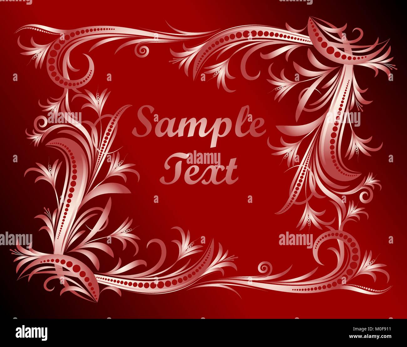 Abstract red background with floral frame Stock Vector Image & Art - Alamy