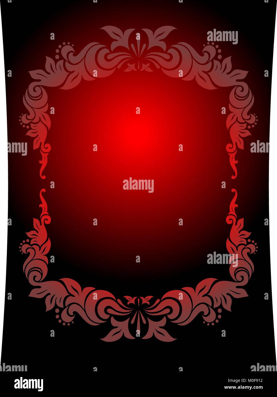 Abstract red background with floral frame Stock Vector Image & Art - Alamy