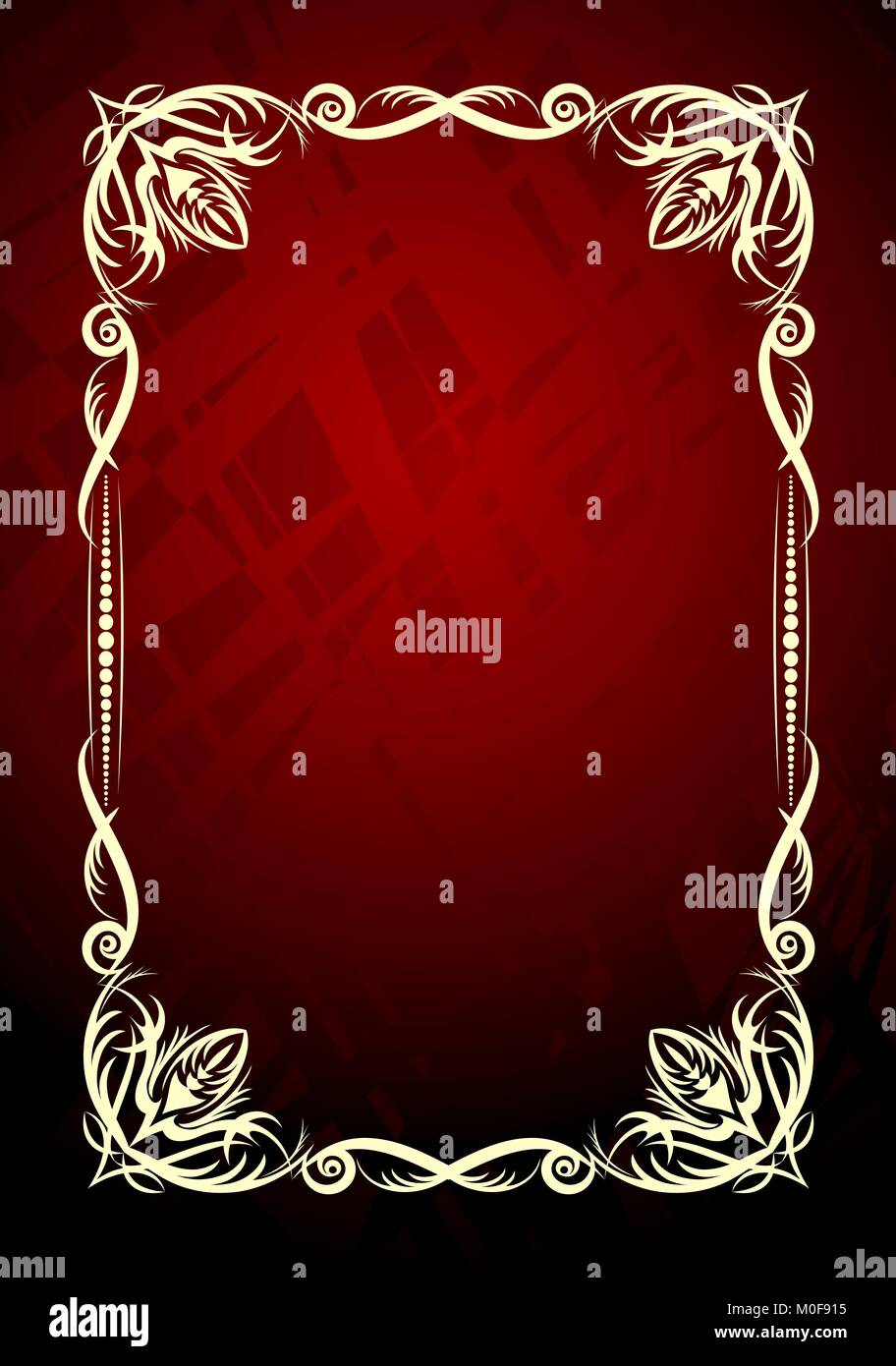 Abstract red background with floral frame Stock Vector Image & Art - Alamy