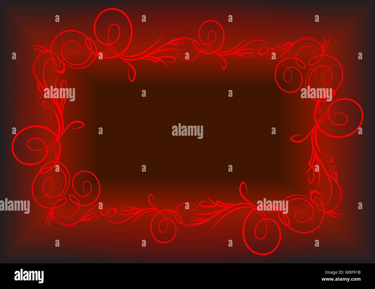 Abstract red background with floral frame Stock Vector Image & Art - Alamy