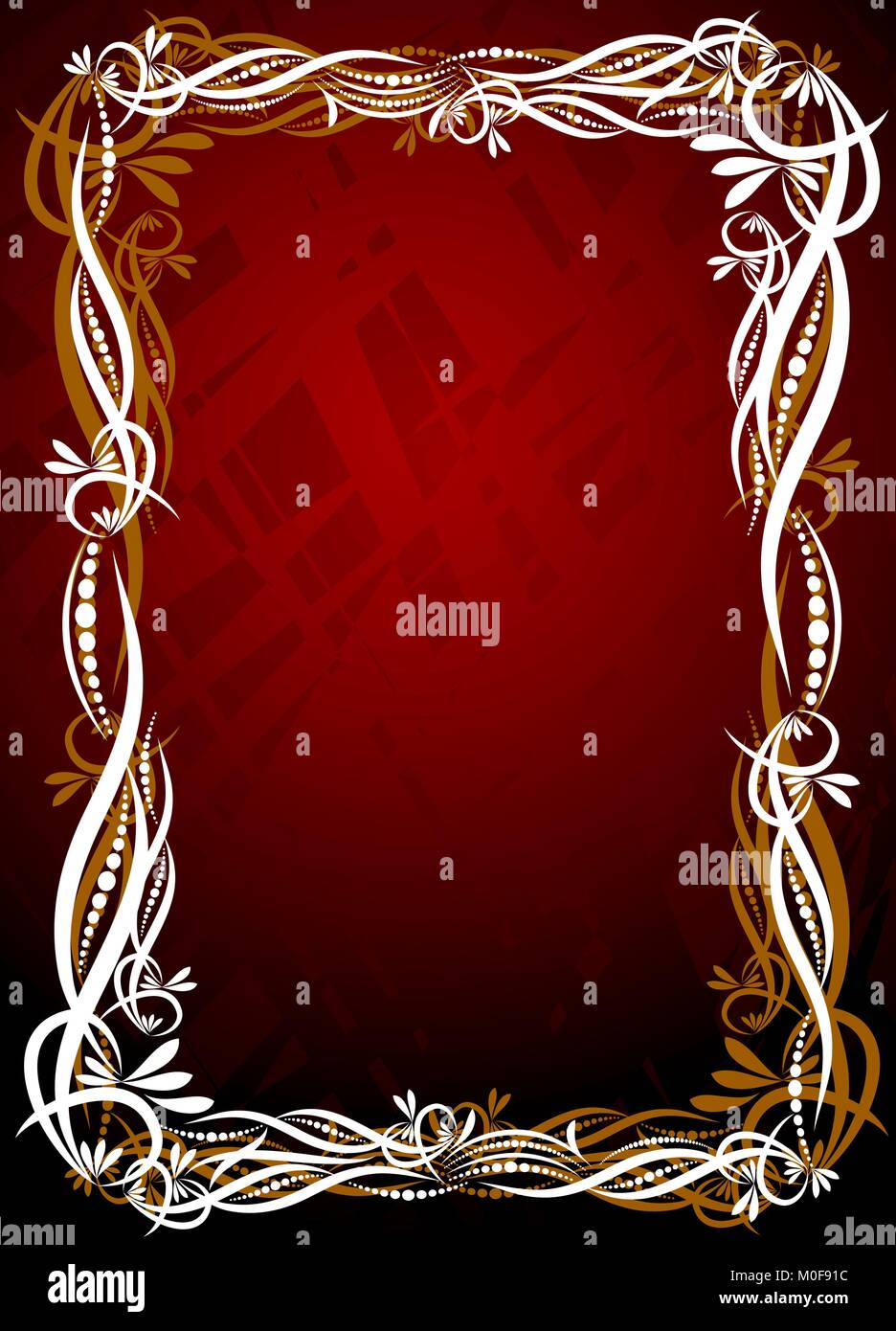 Abstract red background with floral frame Stock Vector Image & Art - Alamy