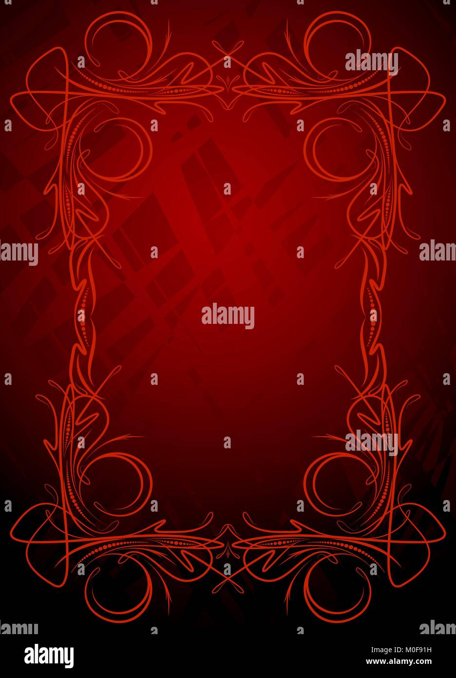 Abstract red background with floral frame Stock Vector Image & Art - Alamy