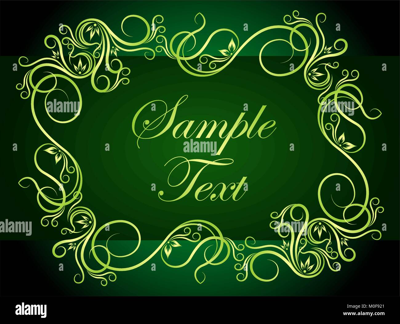 Abstract green background with floral frame Stock Vector Image & Art ...