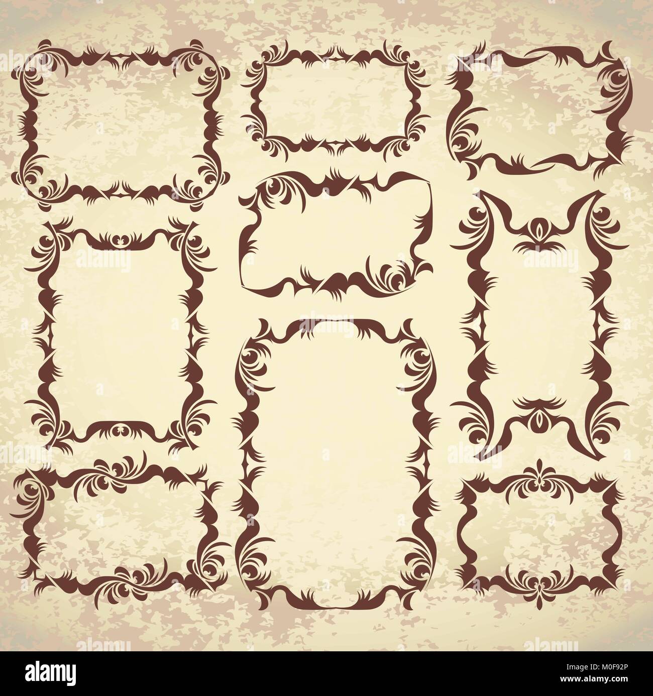 Set of 9 decorative frames Stock Vector Image & Art - Alamy