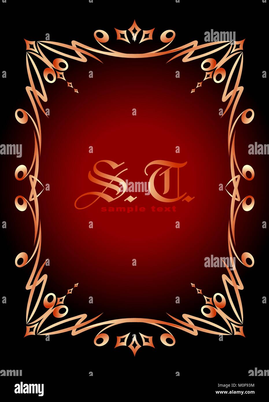 Abstract red background with floral frame Stock Vector Image & Art - Alamy