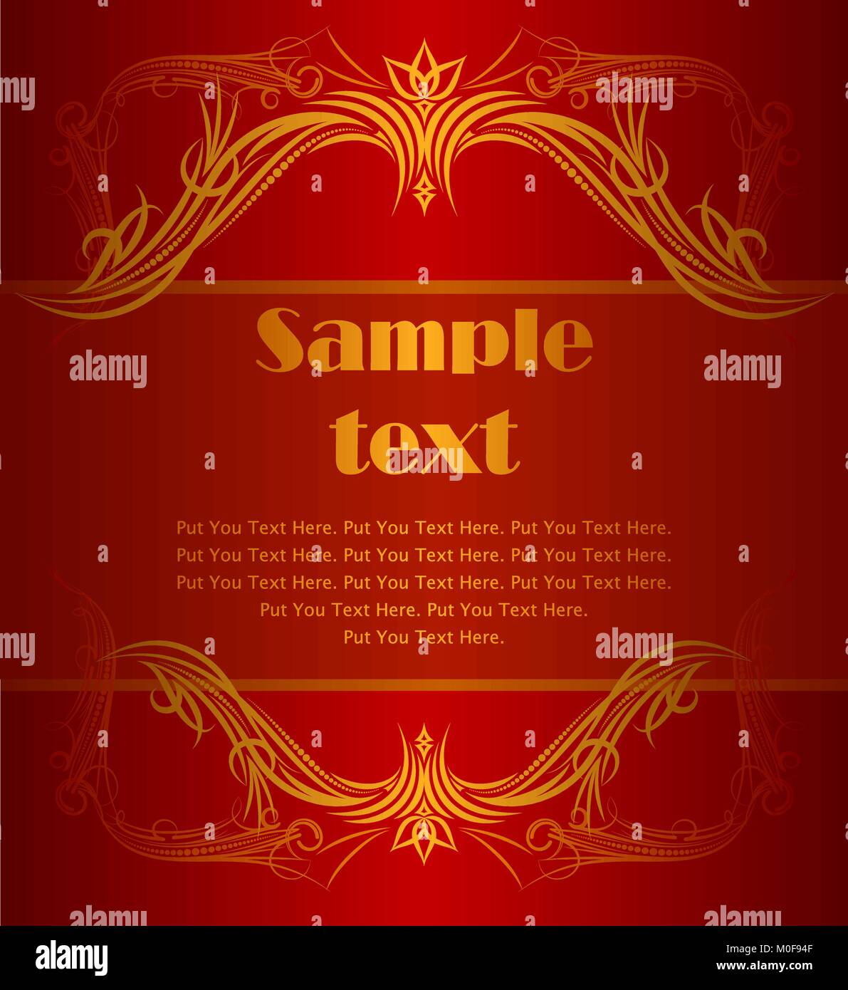 Abstract red background with floral frame Stock Vector Image & Art - Alamy