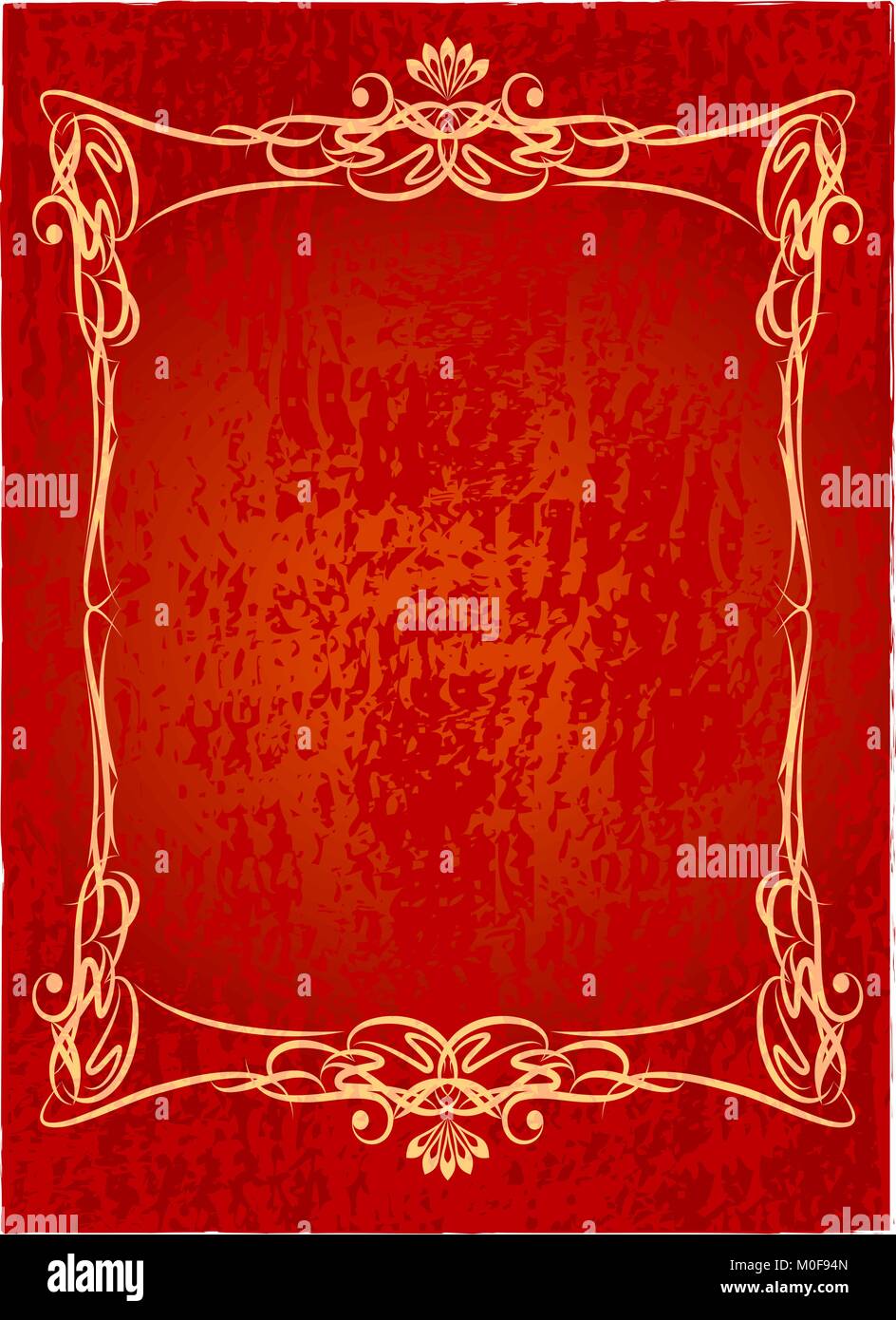 Abstract red background with floral frame Stock Vector Image & Art - Alamy