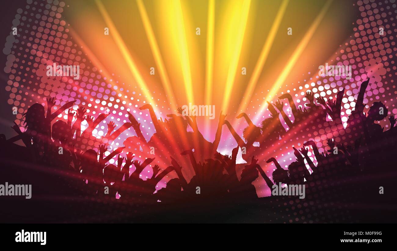 Party People Crowd, Festive Disco Event Background - Vector ...