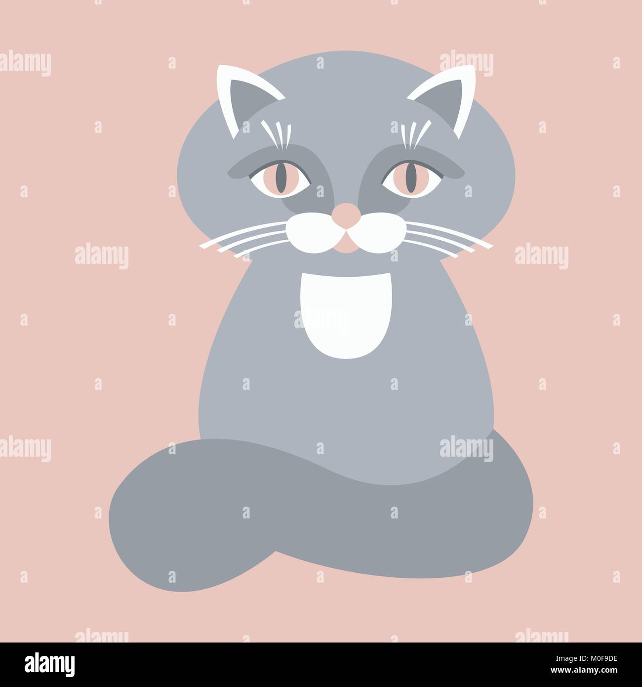 cat cartoon vector illustration flat style front view Stock Vector ...