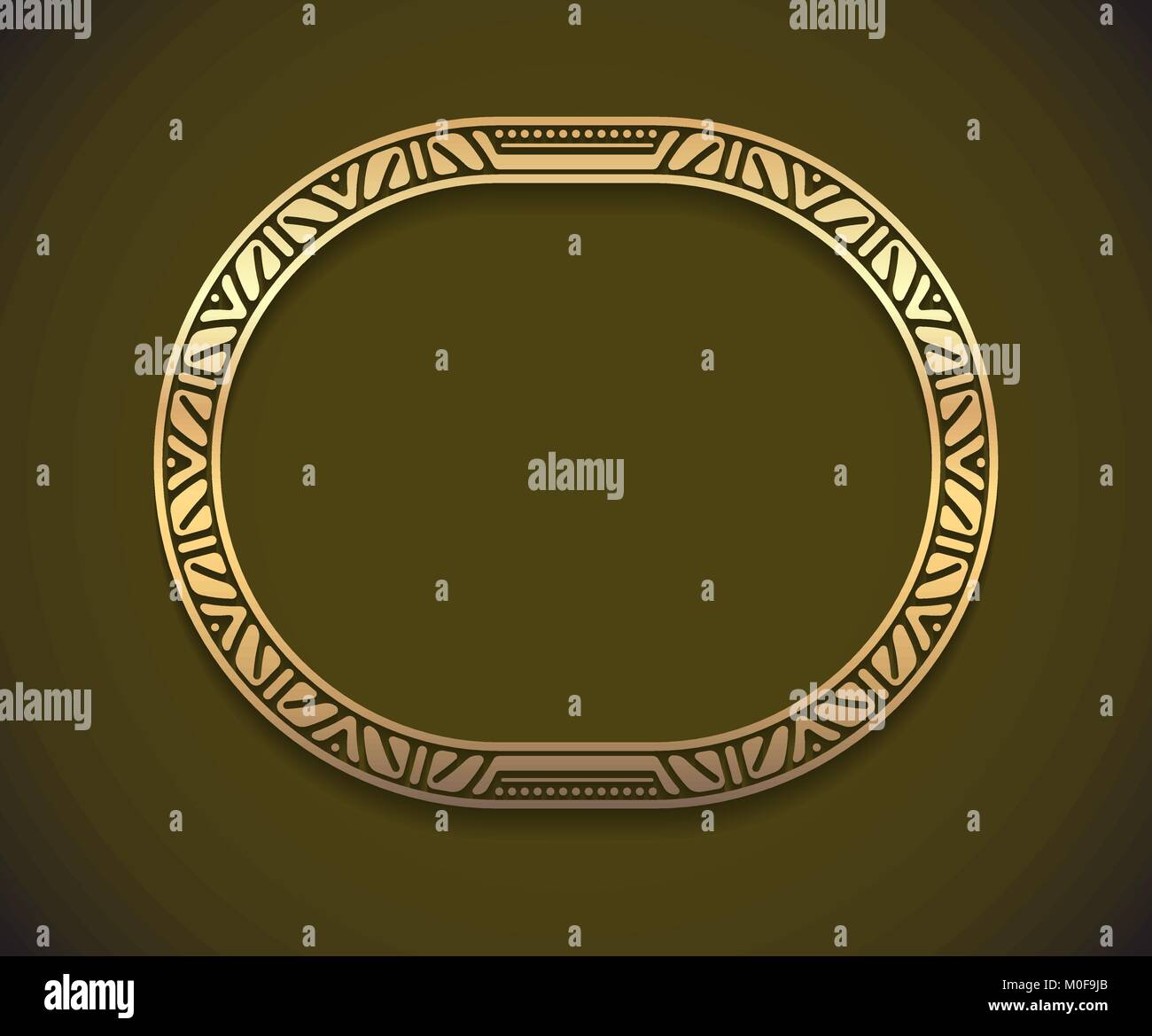 Pretty gold unusual oval frame with shadow on dark background for your ...