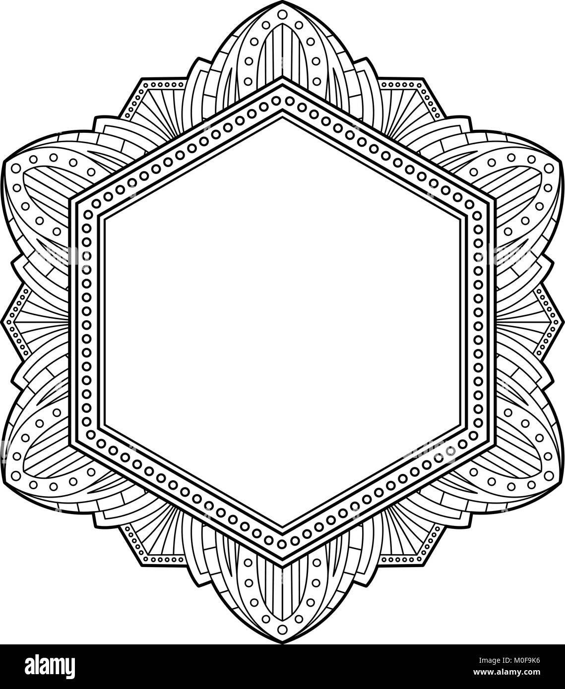 Hexagonal frame Black and White Stock Photos & Images - Alamy