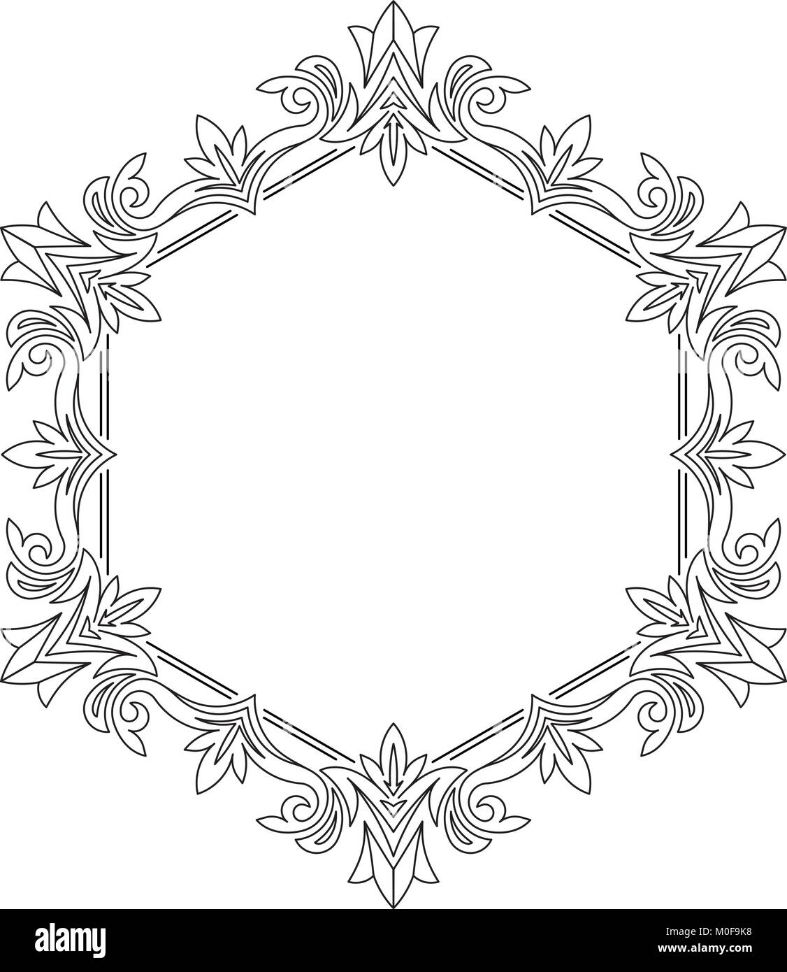 Hexagonal frame Black and White Stock Photos & Images - Alamy